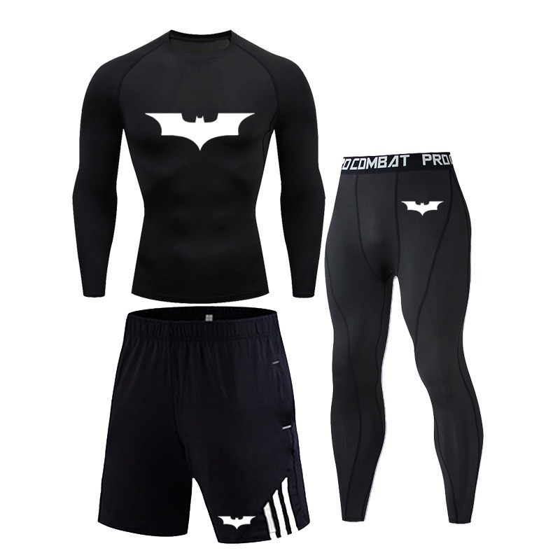 Batman Men Treinamento De Aptidão Física Conjuntos Apertados Fato De ...