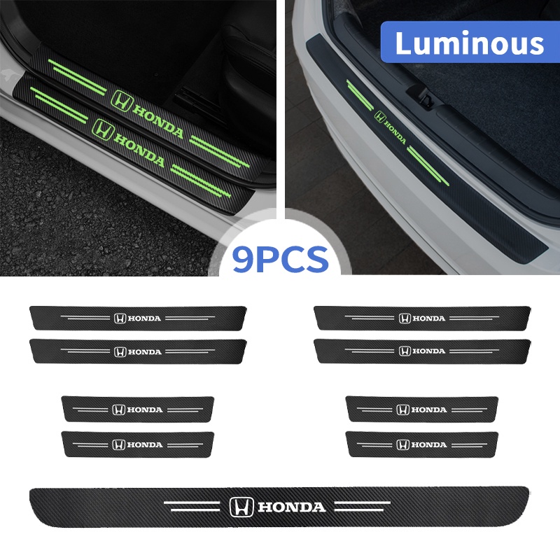 Honda 9Pcs Autocolantes Luminosos Da Moda Porta Do Carro De Fibra De ...