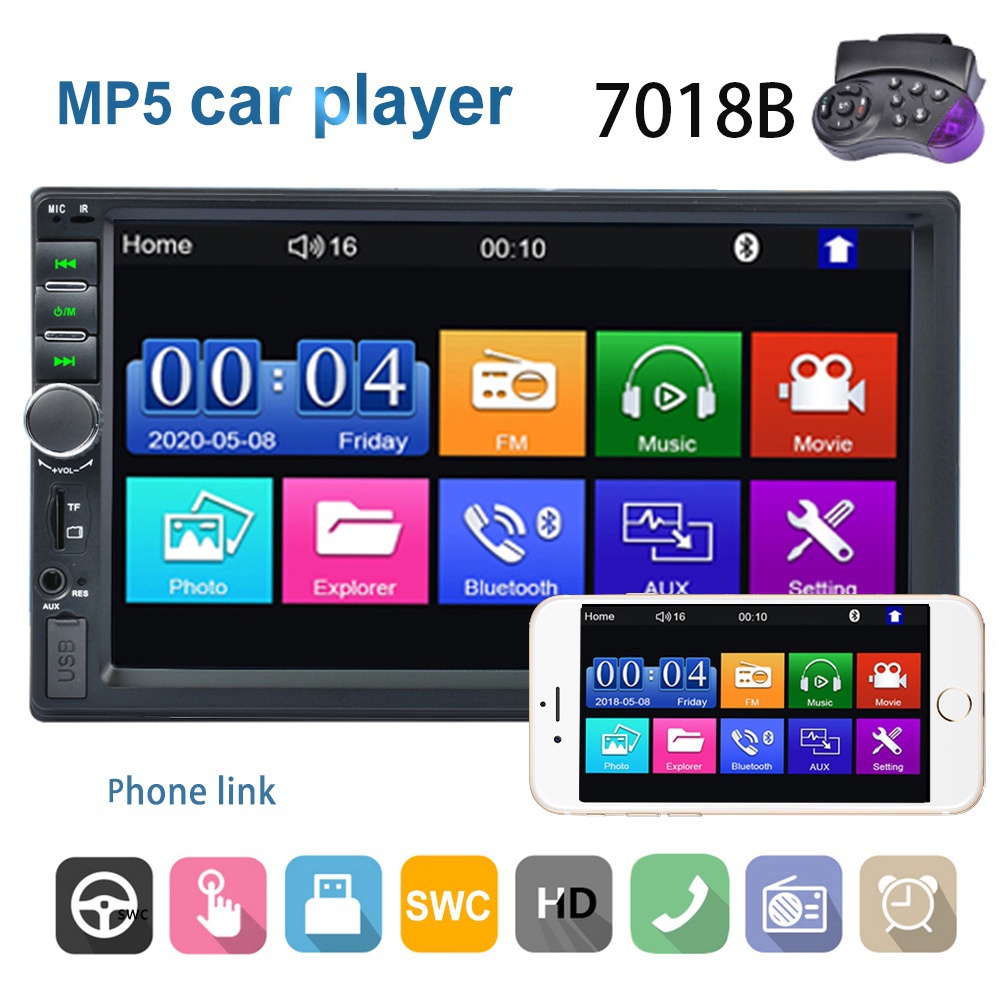 Tela Universal HD Touch Screen 7 Polegadas 2 Pacotes Central Multimídia ...