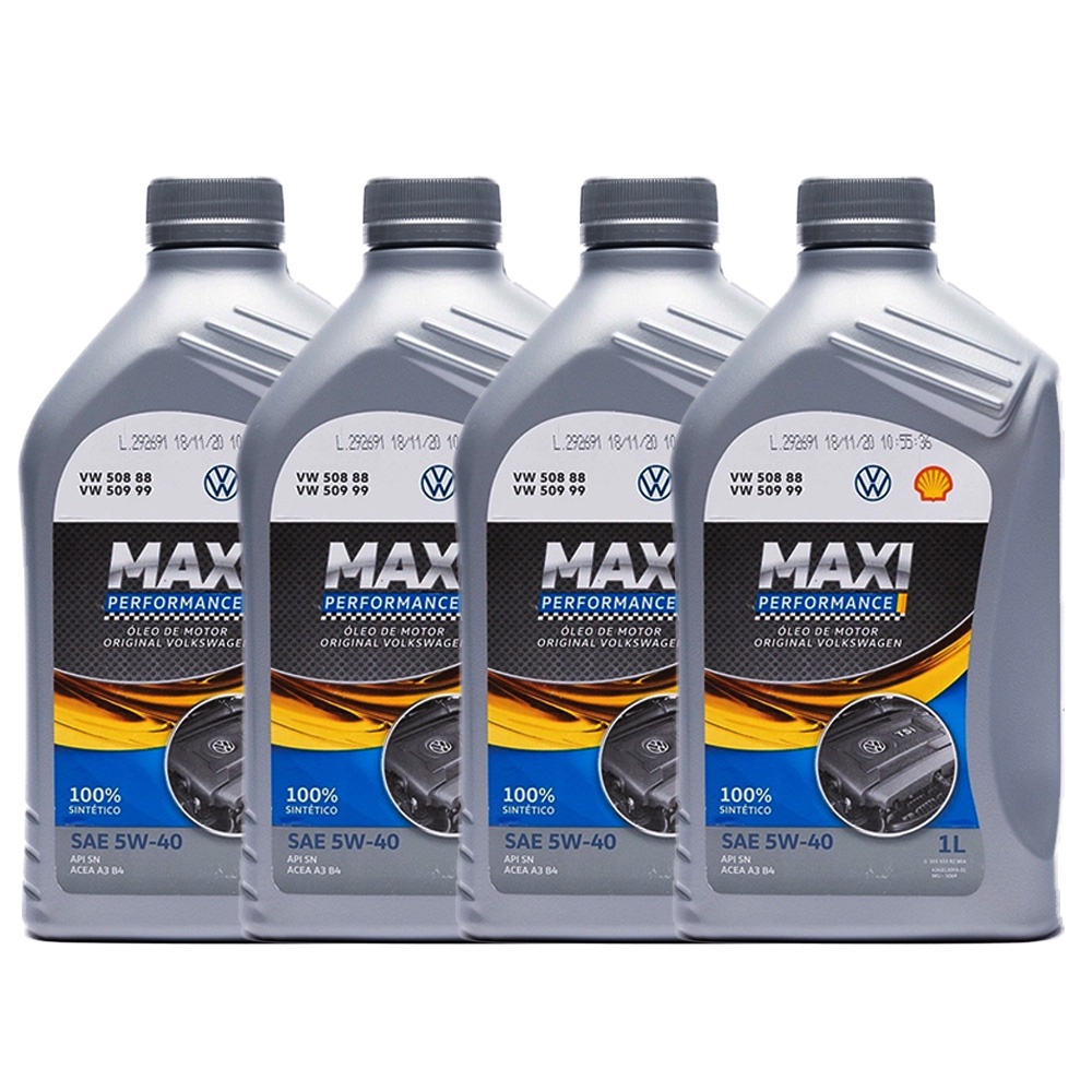 Kit 4 Óleo Lubrificante 5W40 Maxi Perfomance Original Volkswagen ...