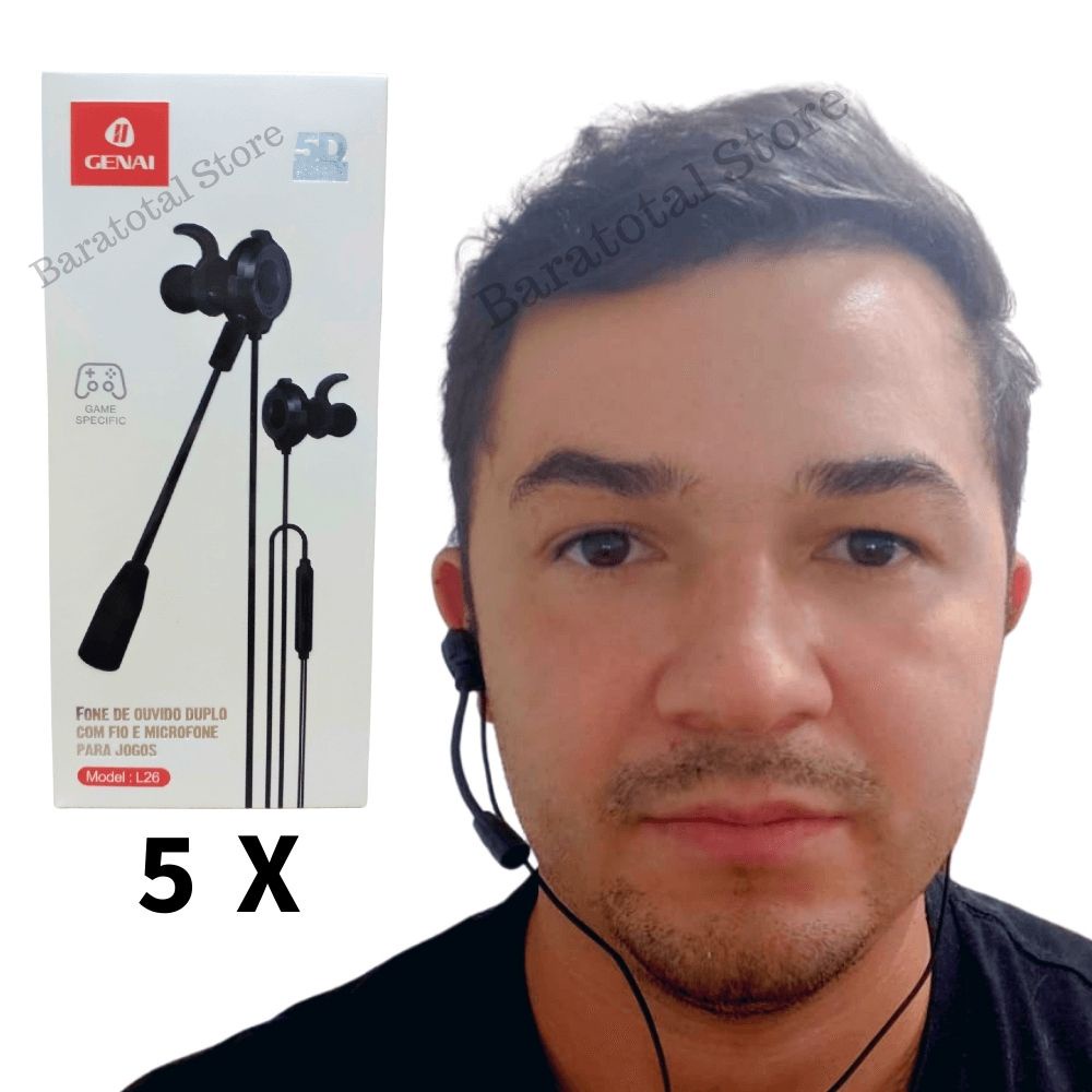 Kit 5 Fones Com Microfone Para Zoom Skype Video Chamadas Cel Headset ...