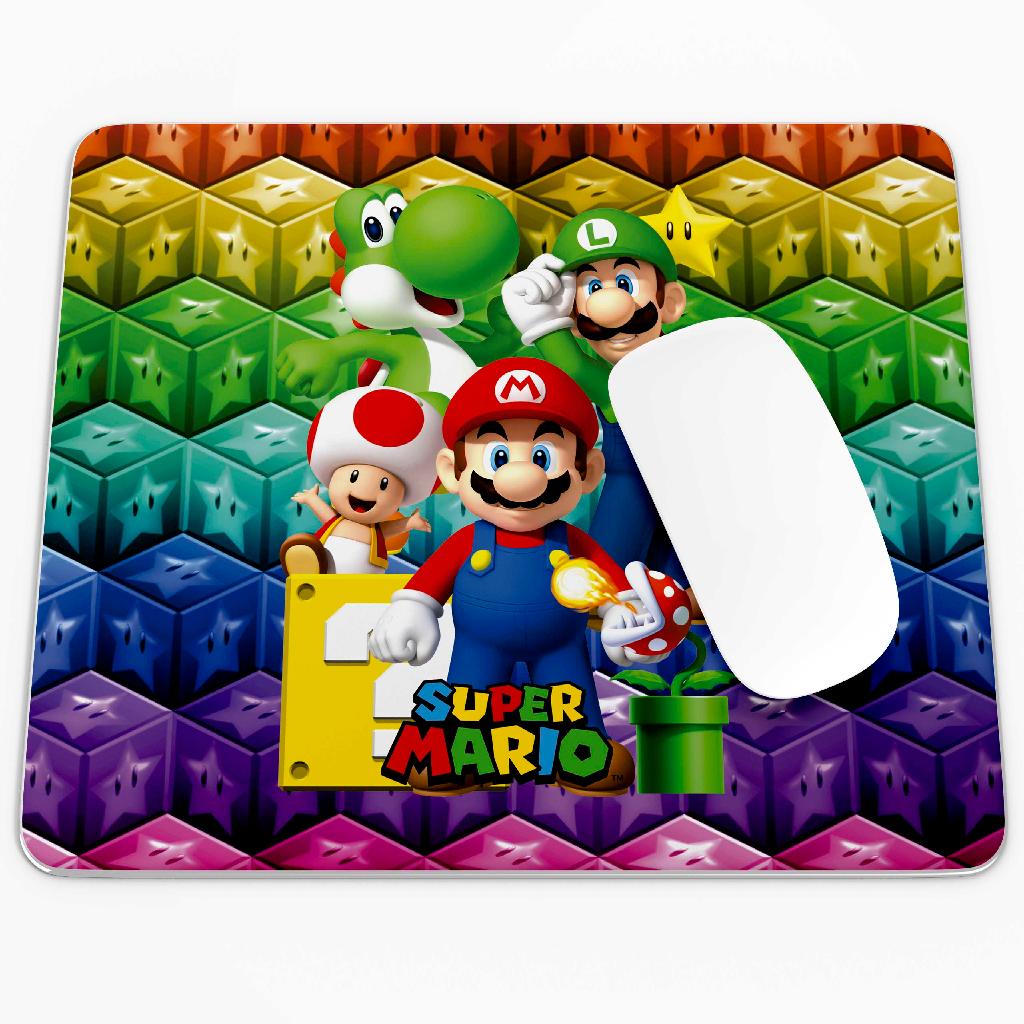 Mouse Pad Super Mario Luigi Yoshi Toad Flor De Fogo | Shopee Brasil
