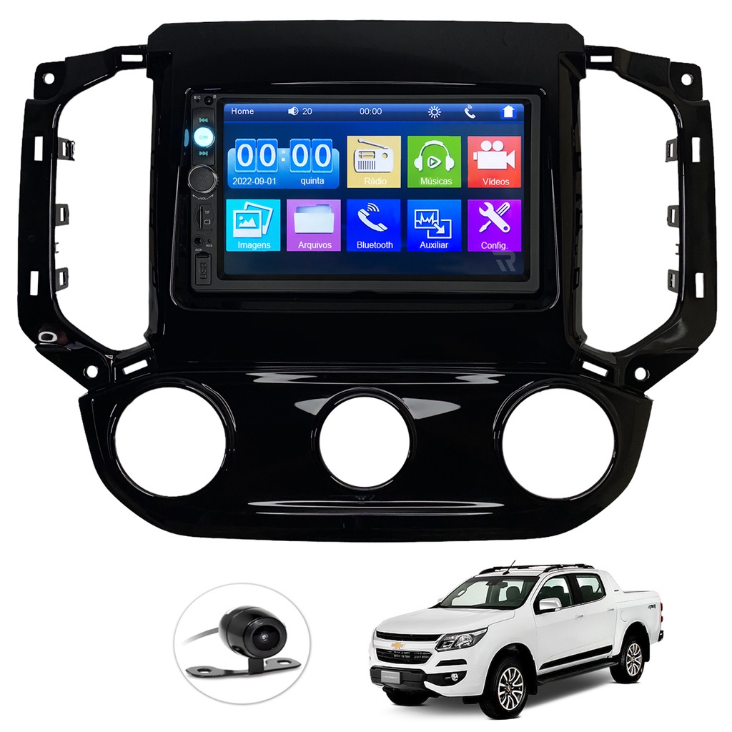 Kit Central Multimidia DVD 2 Din Mp5 Chevrolet S10 2016 a 2022 Ar Analógico | Shopee Brasil