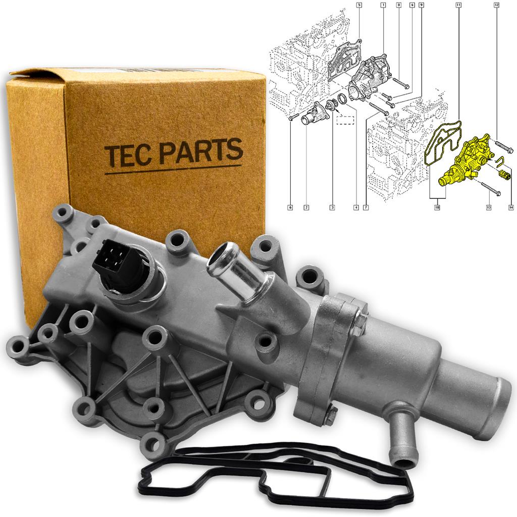 Carcaca da Valvula Termostatica - Renault 8200561426 Clio Scenic Twingo ...