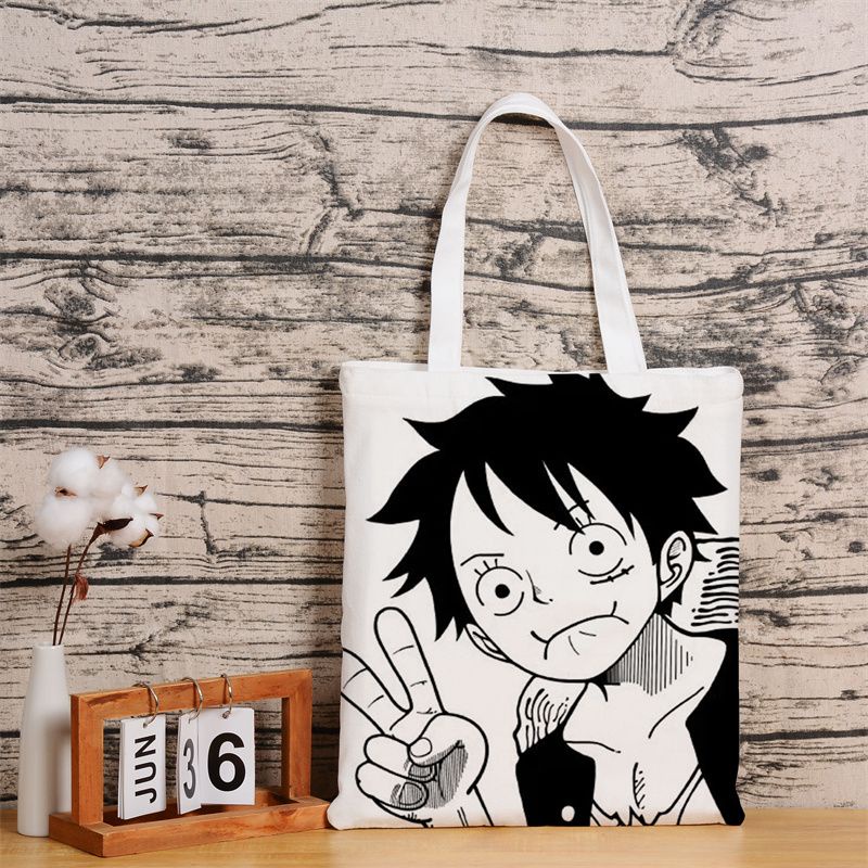 Saco de lona Anime Merchandise Canvas Luffy Preppy Estilo Estudante ...