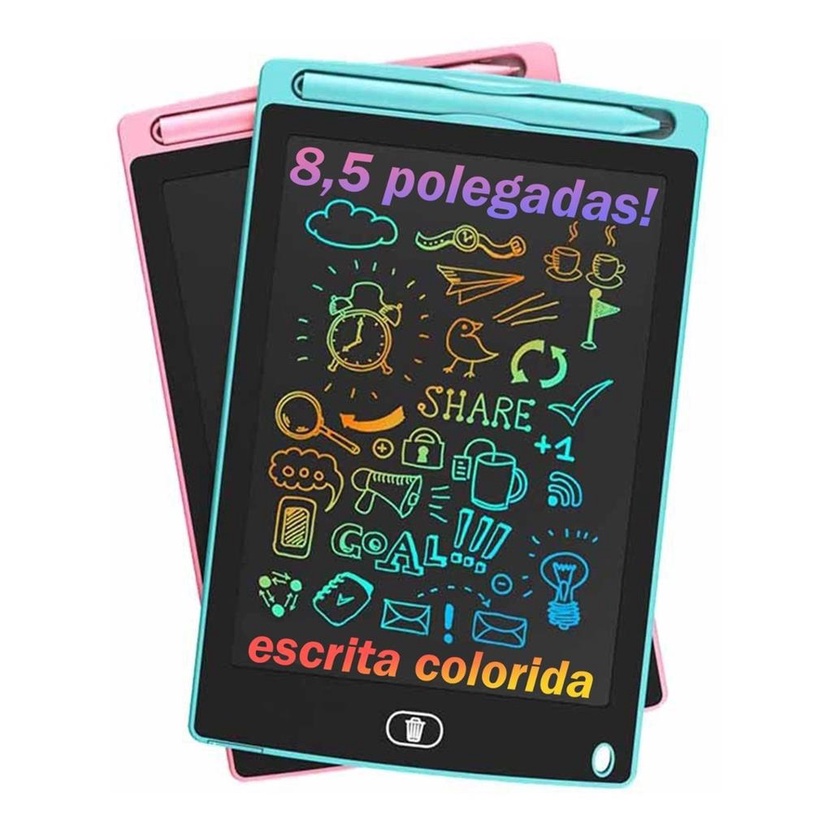 Lousa Magica Tablet Infantil 8,5 Polegadas Colorida Original com Nota ...