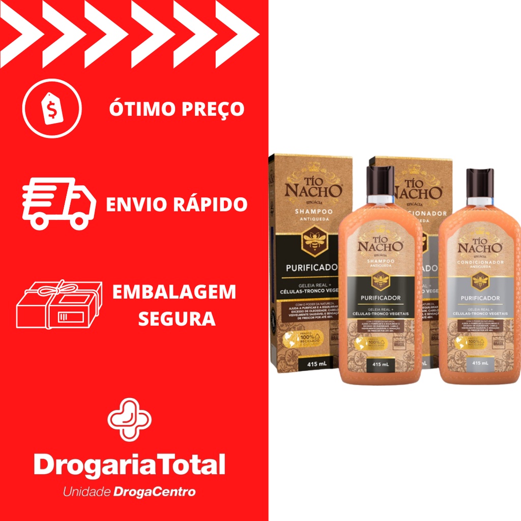 Kit Tio Nacho Antiqueda Purificador Shampoo Purificador 415ml ...