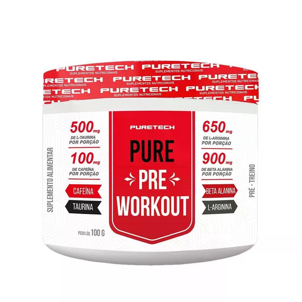 Suplemento Alimentar Em Pó Puretech Pure Pre Workout Sabor Maçã Verde ...