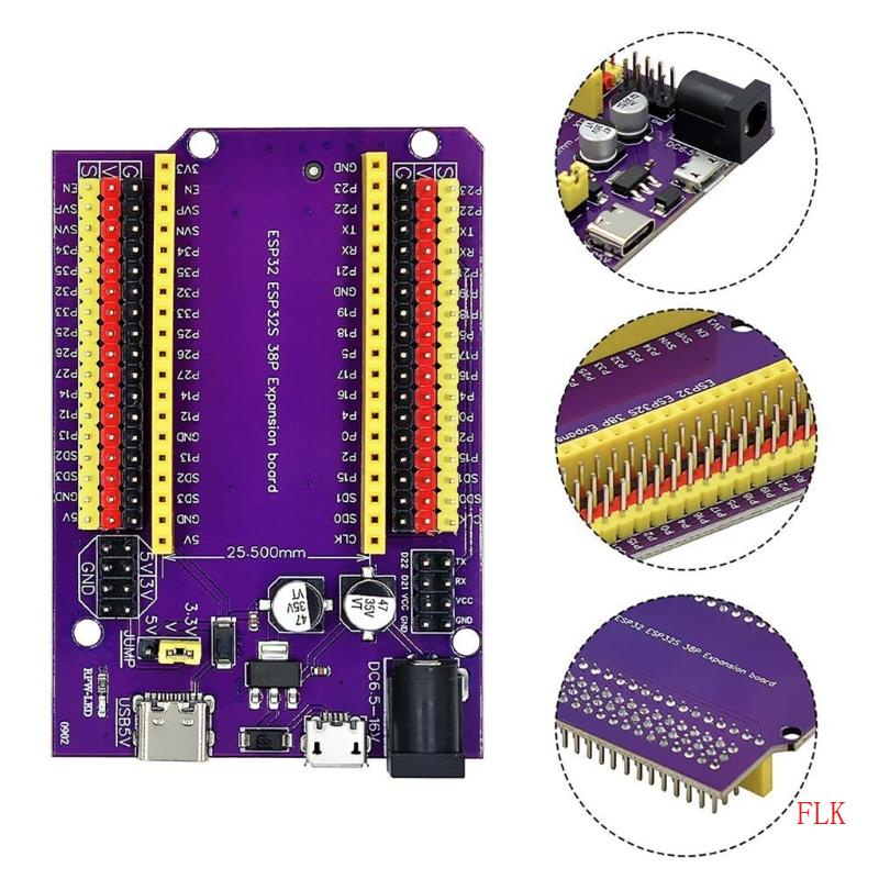 Placa De Desenvolvimento FLK ESP32 Tipoc CP2102 WiFi + Bluetooth Dual-Core ESP32-DevKitC-32 ESP ...