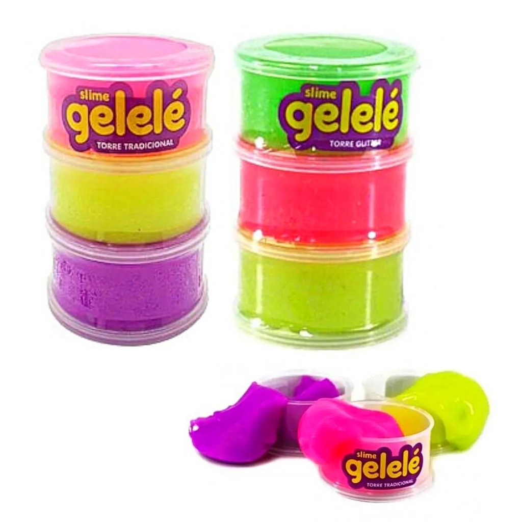 Slime Gelelé Torre Glitter Com 3 Cores De Geleca 196g | Shopee Brasil