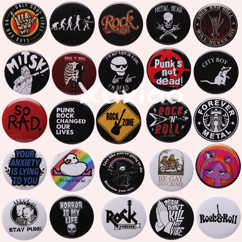 30 Estilos Criativos De Mochila Punk Style Tinplate ROCK Music Backpack ...