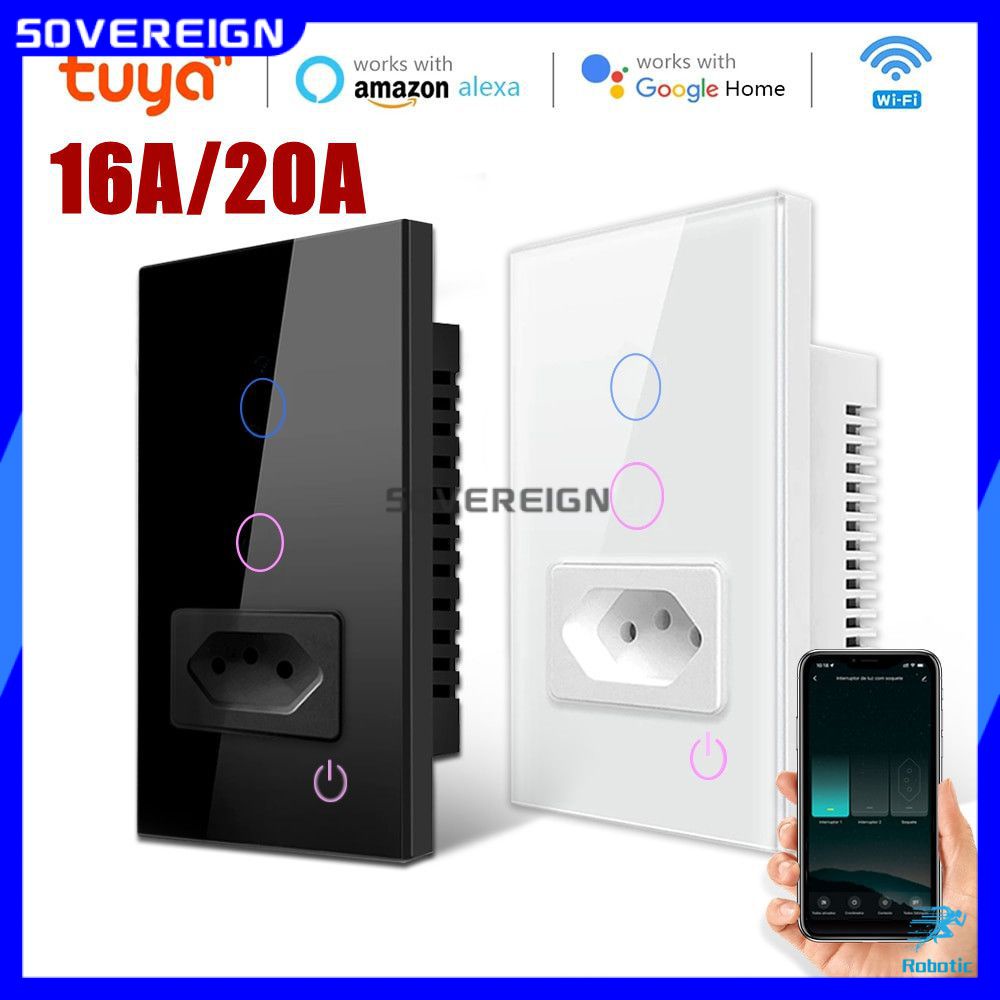 Interruptor Inteligente Wifi 16A/20A com Soquete Tuya Brasil ...