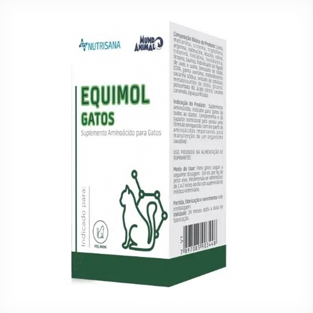 Equimol Nutrisana Mundo Animal Suplemento Aminoácido para Gatos - 60 mL ...
