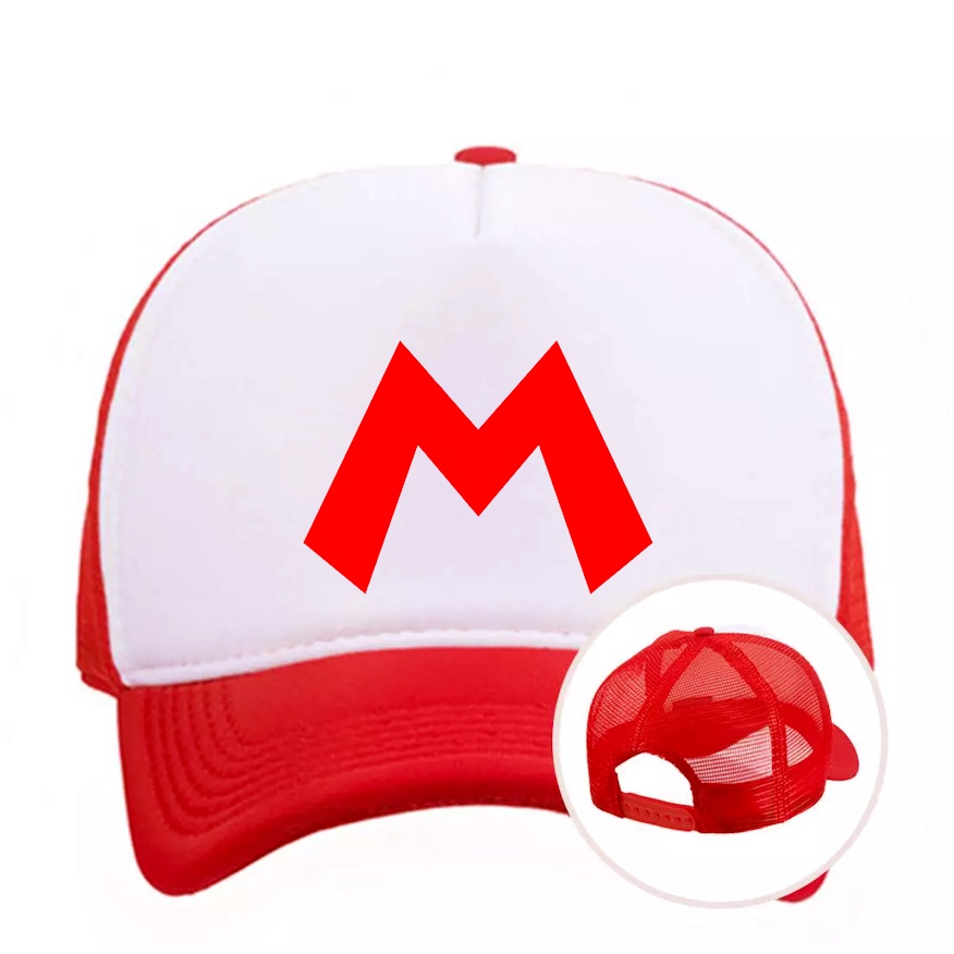 Boné Personagem Super Mario Bros Vermelho Com Redinha | Shopee Brasil