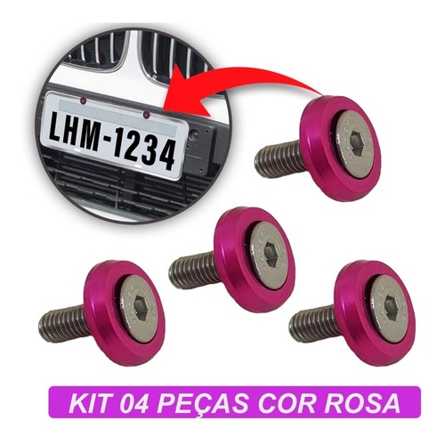 Parafuso / Anilha Placa Carro Anodizado - Rosa | Shopee Brasil