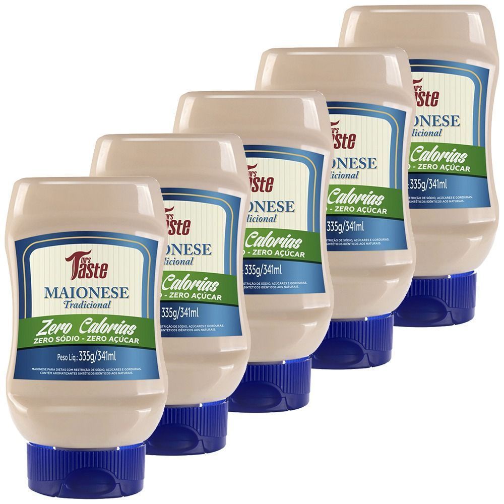 Kit 5x Maionese Tradicional Zero 335g Mrs Taste | Shopee Brasil