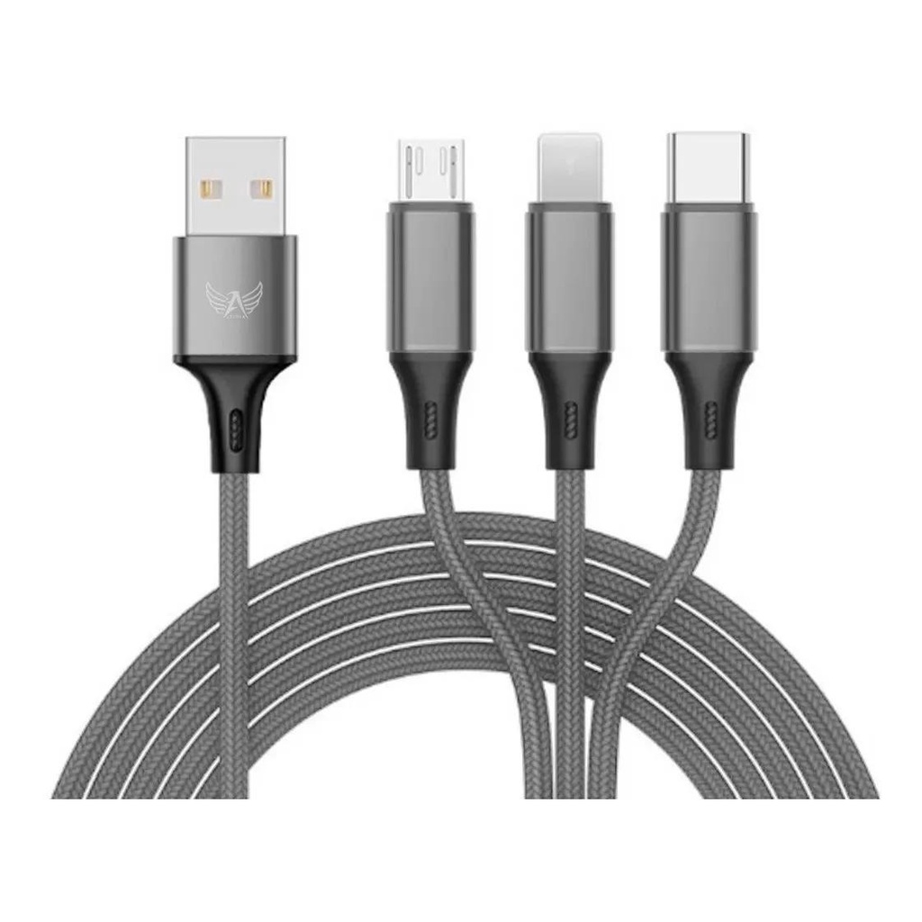Cabo Universal Celular 3x1 Micro USB V8 Tipo C Android 25 Un Revenda ...