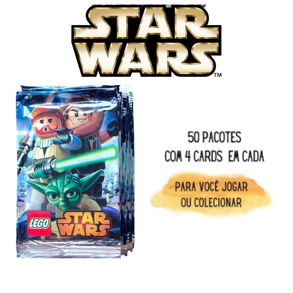 Kit 200 Cards Lego Star Wars = 50 Pacotes Bafo Figurinhas | Shopee Brasil