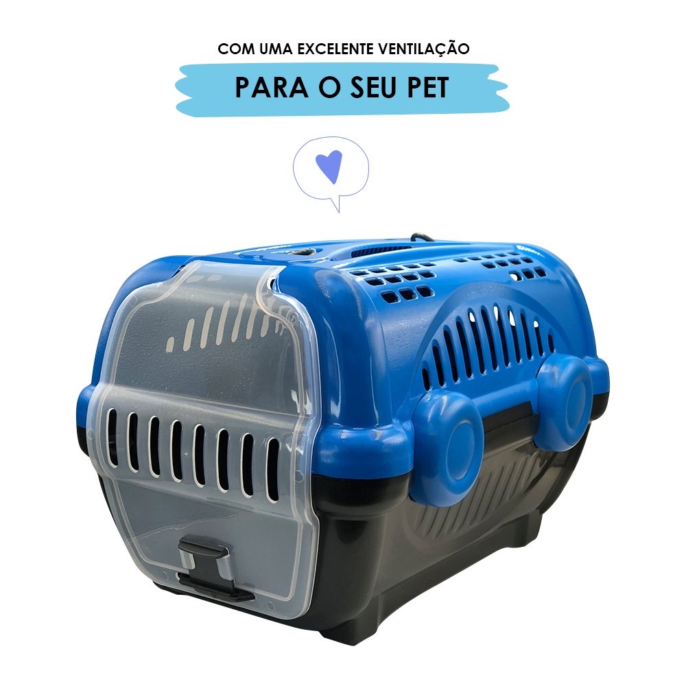 Caixa de Transporte para Pet - Azul e Preto | Shopee Brasil