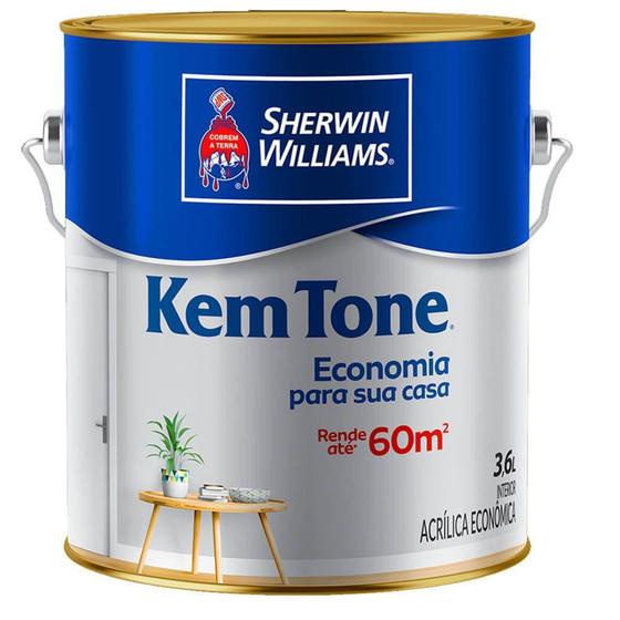 Tinta Acrílica Branco Neve 3,6ltrs Kem Tone Sherwin-Williams | Shopee ...