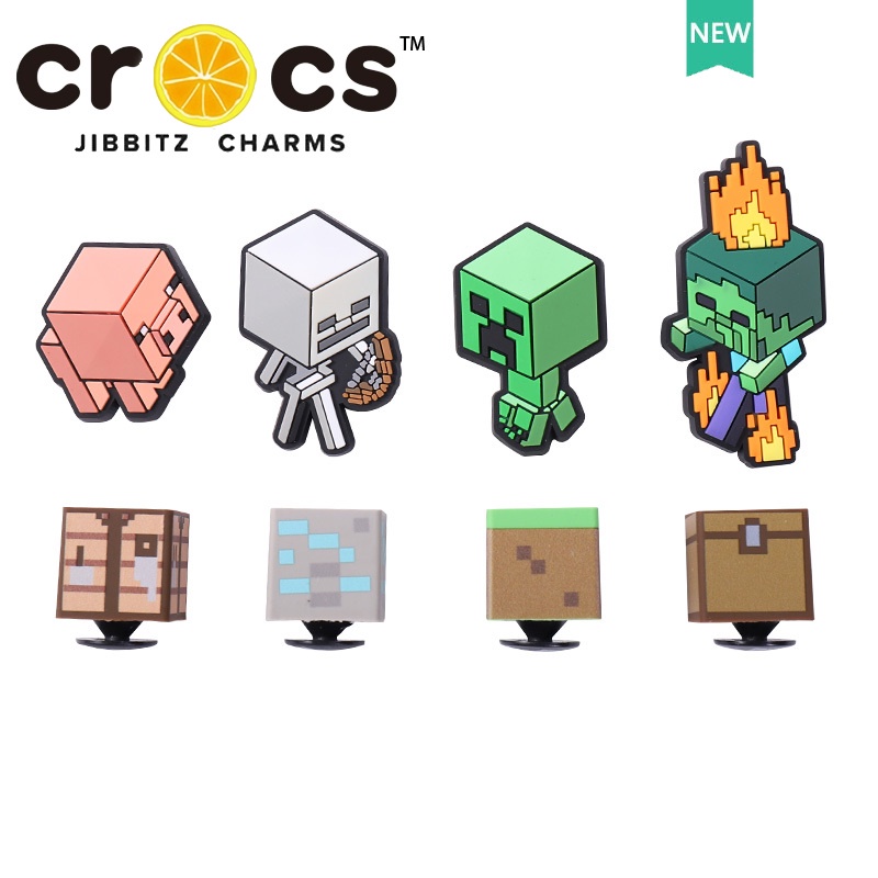 jibbitz crocs Minecraft 3D DIY De Encanto Para Sapatos | Shopee Brasil