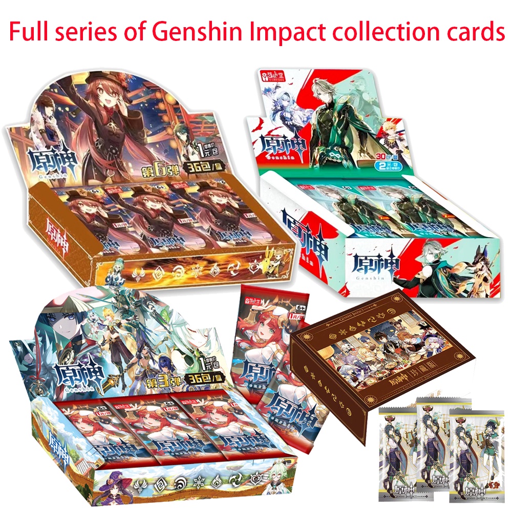 Genshin Impact Cards Anime TCG Booster Box Game Collection Pack Rare ...