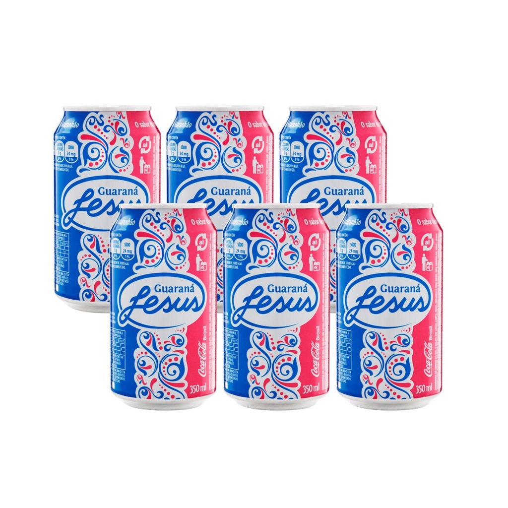 Refrigerante Rosa Jesus Fardo Com 6 Latas De 310 Ml Cada | Shopee Brasil