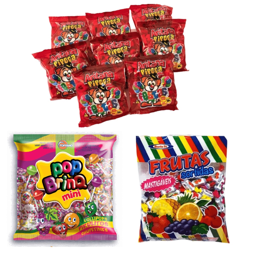 Kit Guloseimas Pipoca Pirulito e Bala | Shopee Brasil