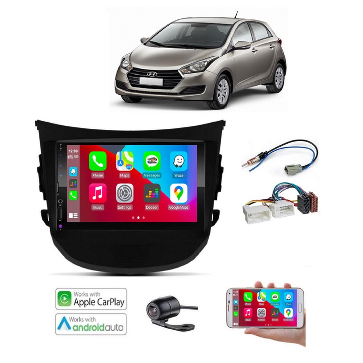Mp5 Multimidia Android Auto iOS Carplay Hb20 2015 2016 2017 | Shopee Brasil