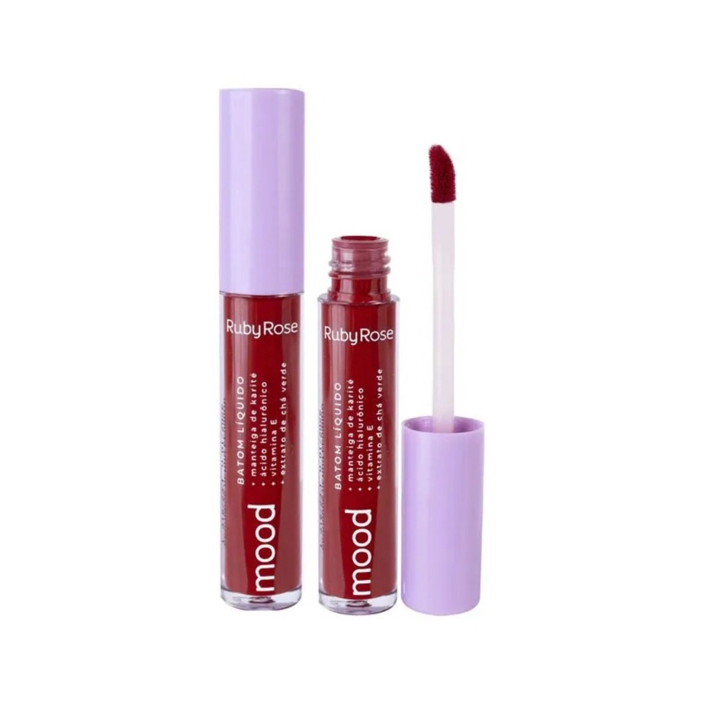 Batom Líquido Vermelho Escuro Surprise Gloss Ruby Rose Mood | Shopee Brasil