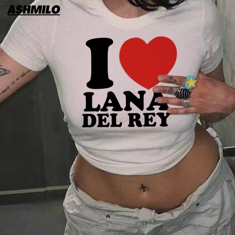 Carta Estética I LOVE Del Rey Baby Tops Streetwear Gótico Harajuku ...