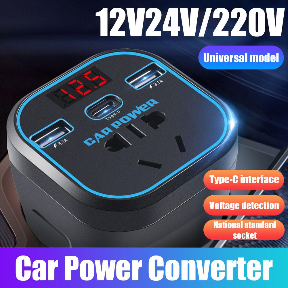 12V/24V A 220V Display Digital Inversor De Carro Universal Para ...