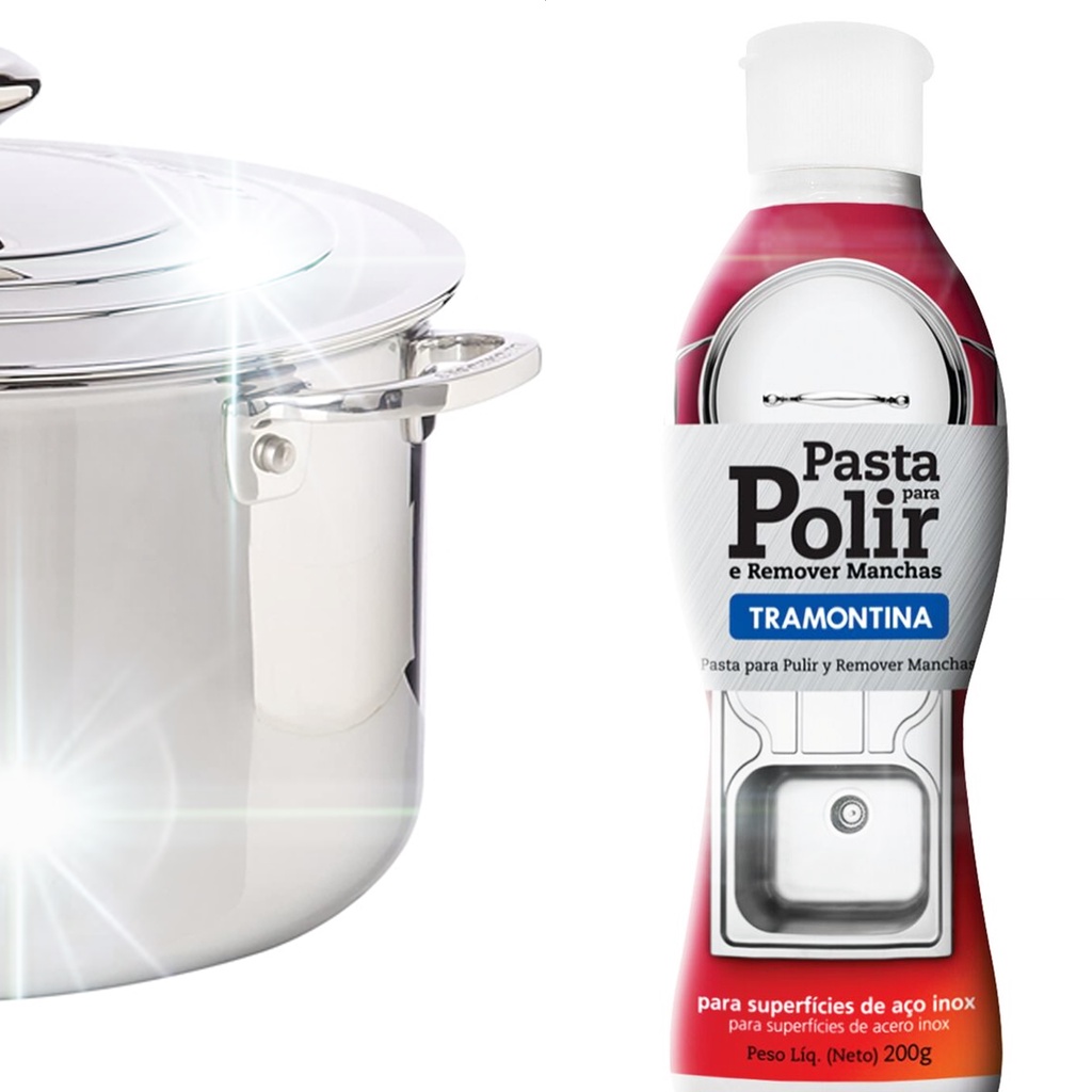 Pasta Para Polir Aço Inox Panela Pia Cuba Tramontina Brilho | Shopee Brasil