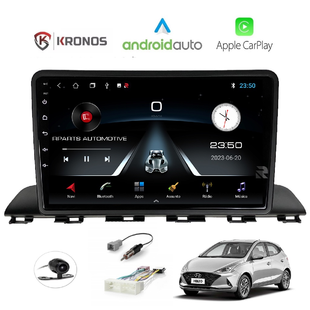 Kit Central Multimidia Kronos 9 Polegadas Android Hyundai HB20 2021 A ...