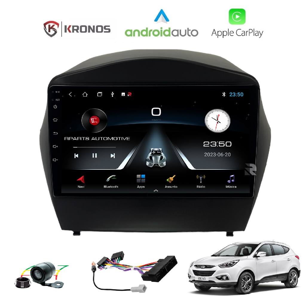Kit Central Multimidia Kronos 9 Polegadas Android Hyundai IX35 2010 a ...