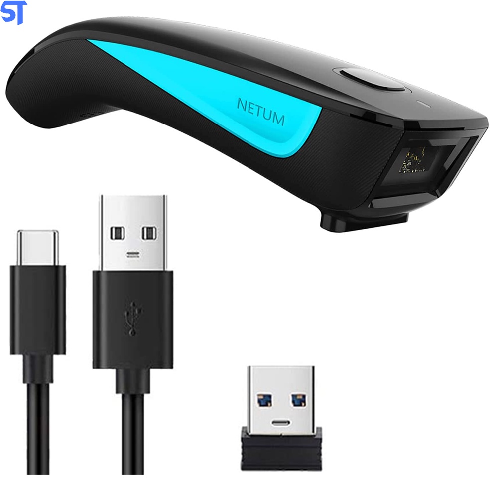 Leitor Código De Barras Bluetooth E USB NETUM C830 Preto Com Azul ...