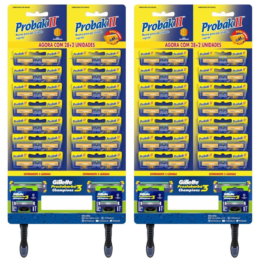 Aparelho Probak II 2 x 14 Unidades + Gillette Prestobarba 3 Champions ...