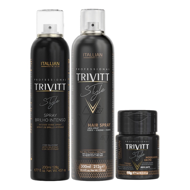 Kit Trivit Style Profissional Brilho Intenso Lacca Modelador | Shopee ...