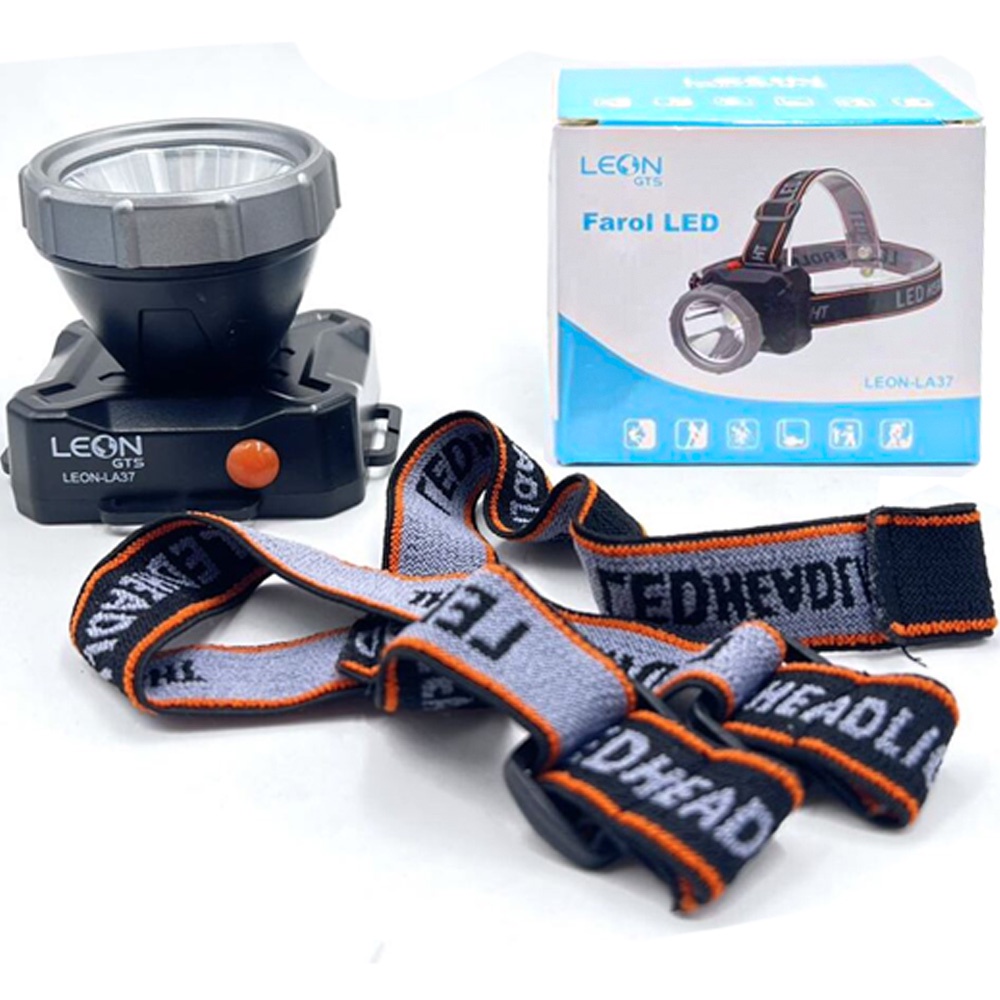 Farol Lanterna LED De Cabeça Leon Preto - LEON-LA37 | Shopee Brasil