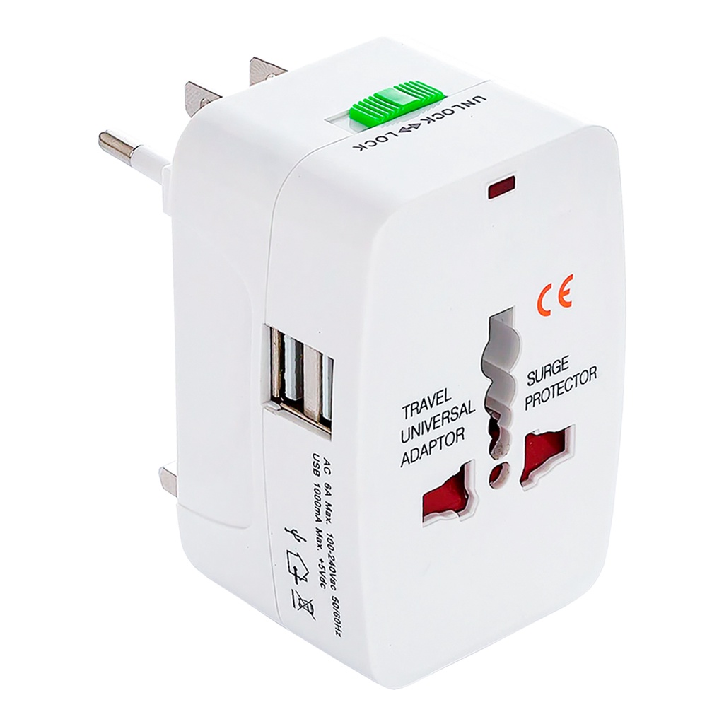 Adaptador Tomada USB Plug Universal Bivolt Viagem Europa EUA | Shopee ...