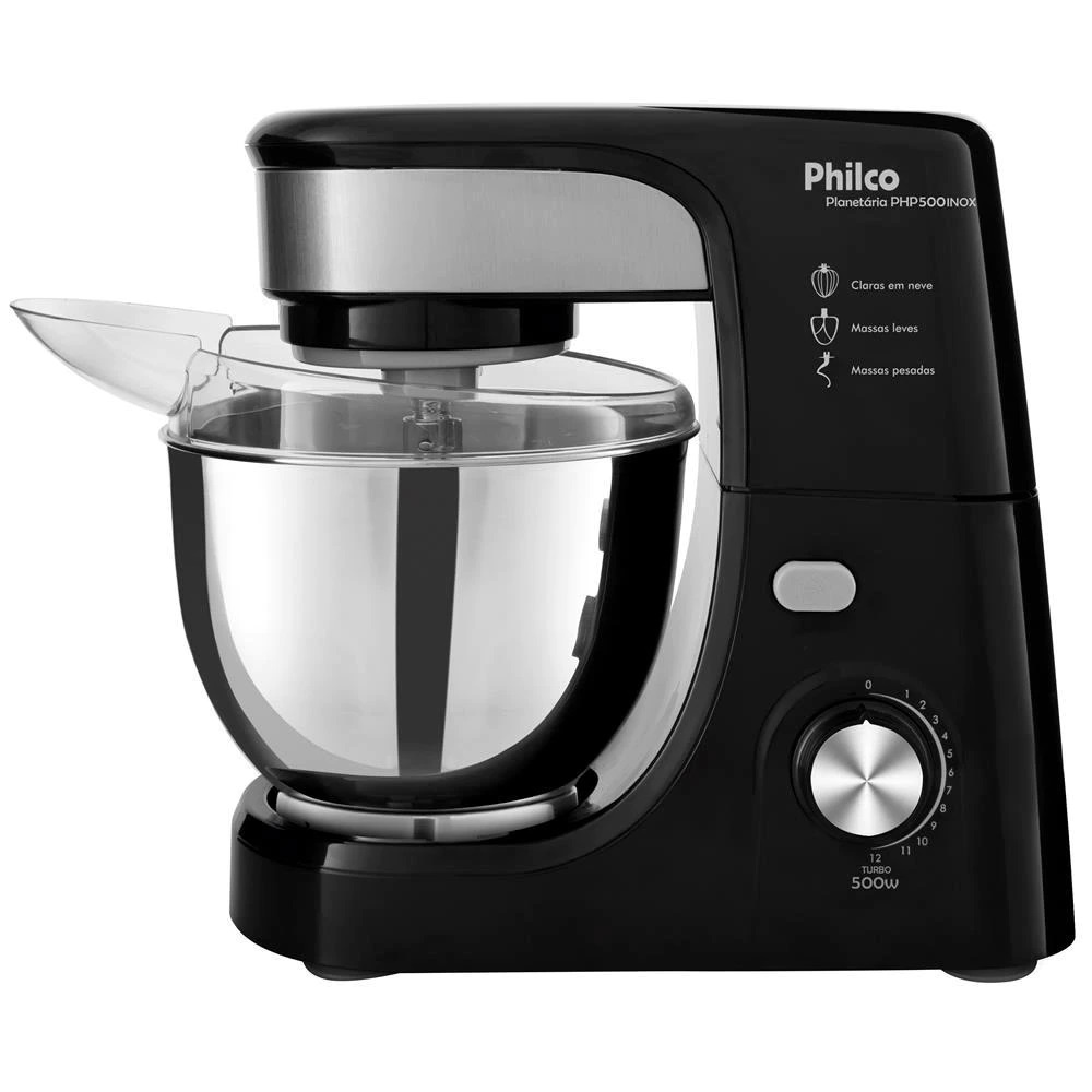 Batedeira Planetária Philco Turbo Inox PHP500 - Preta- 500W | Shopee Brasil