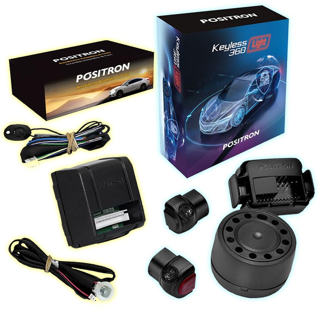 Alarme Positron Keyless 360 e Modulo de sensor crepuscular Acendimento Automatico de Farois ...
