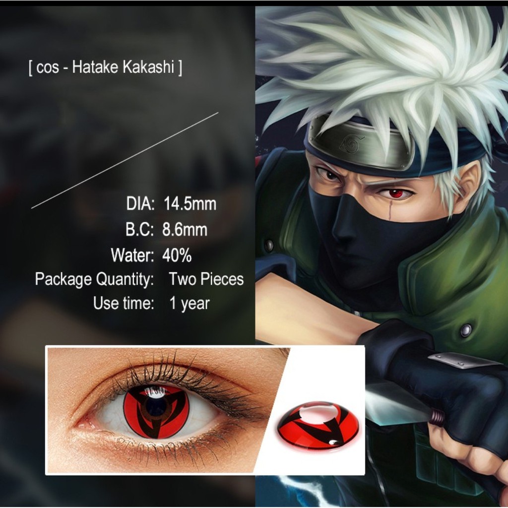 1 Par de Lente Contato Naruto Shippuden / Saske / Obito / Madara ...