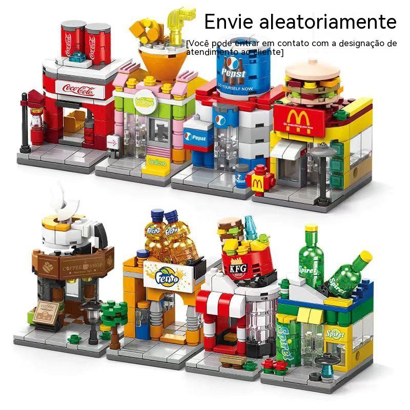 Compatível com Mini Street View Building Blocks City Building Crianças ...