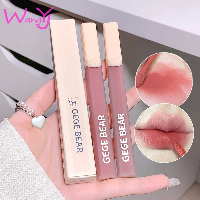 Gege Bear Lip Mud Velvet Glaze Matte Copo Antiaderente Com Maquiagem | Shopee Brasil
