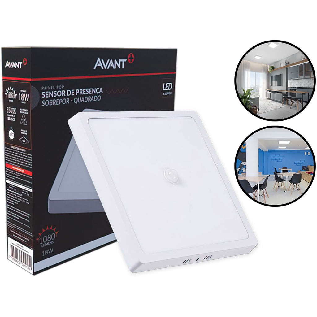Painel Pop Sensor Quadrado Embutir 18w Led Bivolt Br6500k Branco Frio 918031374 | Shopee Brasil
