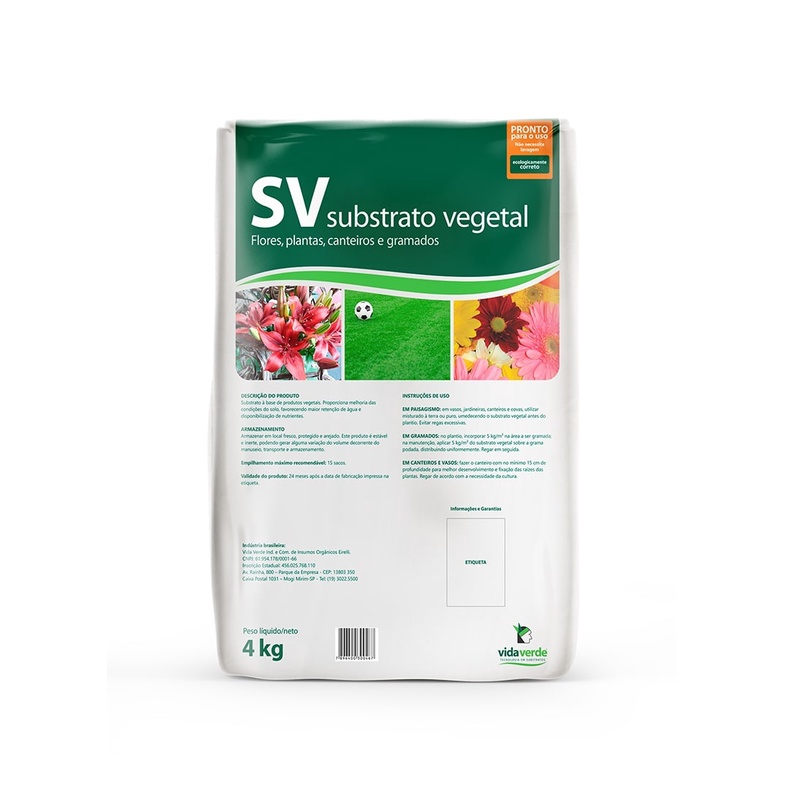 Substrato Vegetal Vida Verde 4kg | Shopee Brasil
