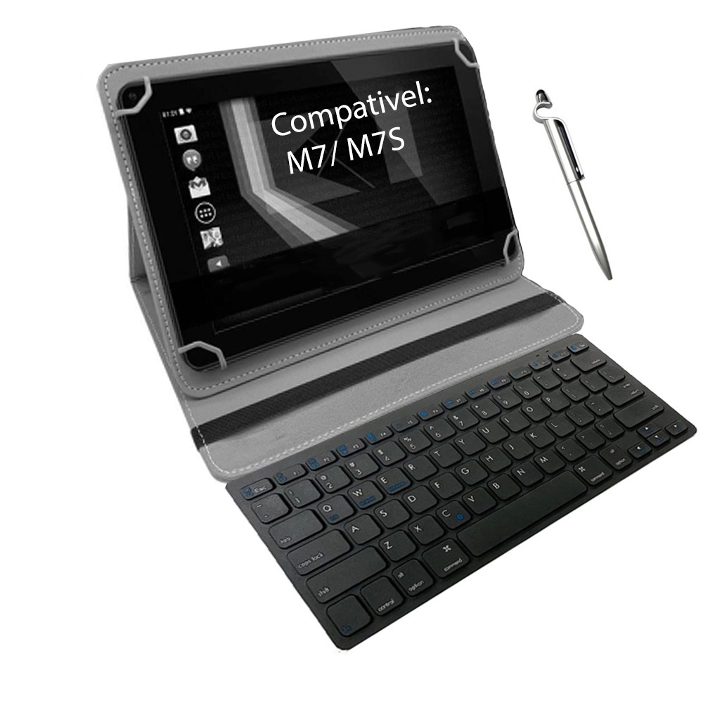 Capa Com Teclado Universal Para Tablets De 7 E 8 Polegadas Multilaiser 1045