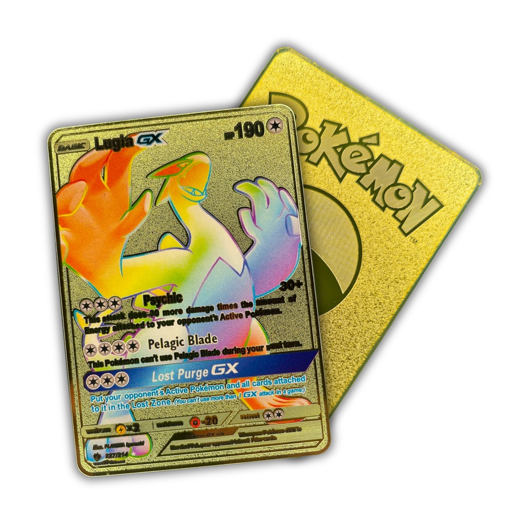 Carta Pokemon Em Metal Lugia GX Rainbow - Colecionador | Cartinhas ...