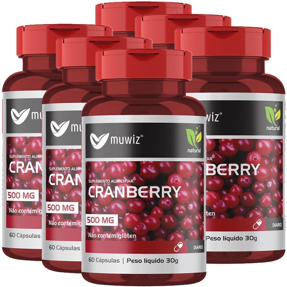 Kit 6x Cranberry 60 Cápsulas Muwiz | Shopee Brasil
